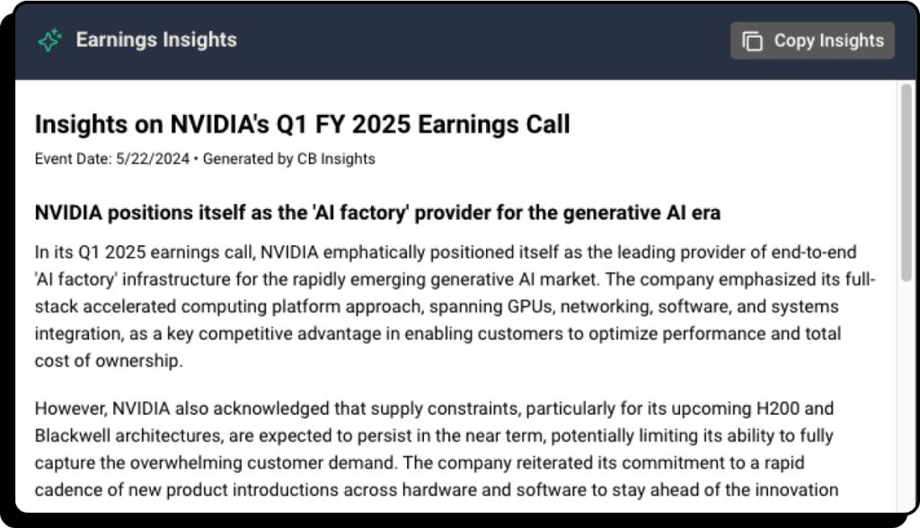 Market Intelligence - CB Insights